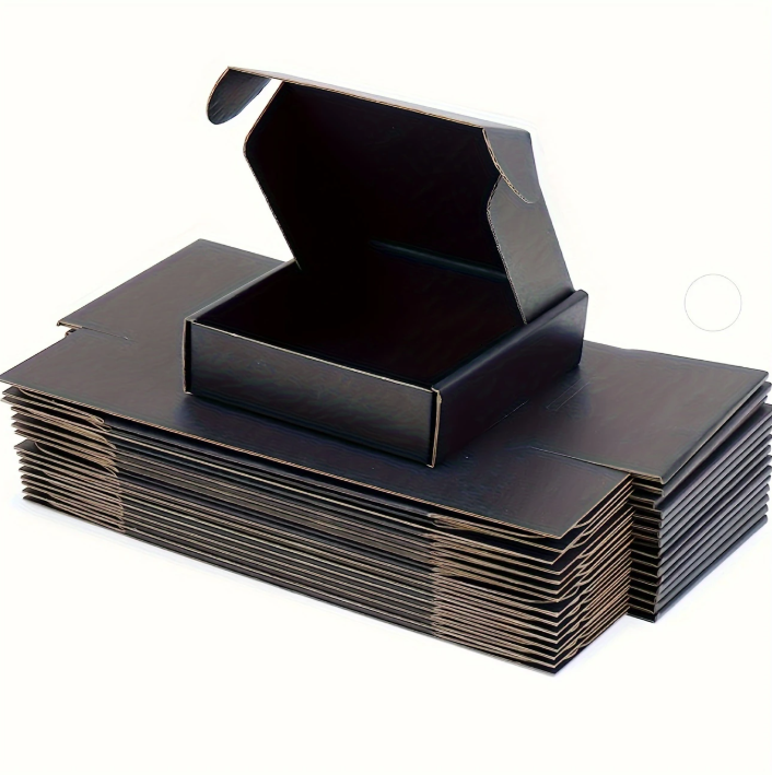 Black Corrugated Mailer Box - Full Color Print | Black/Brown Interior ...